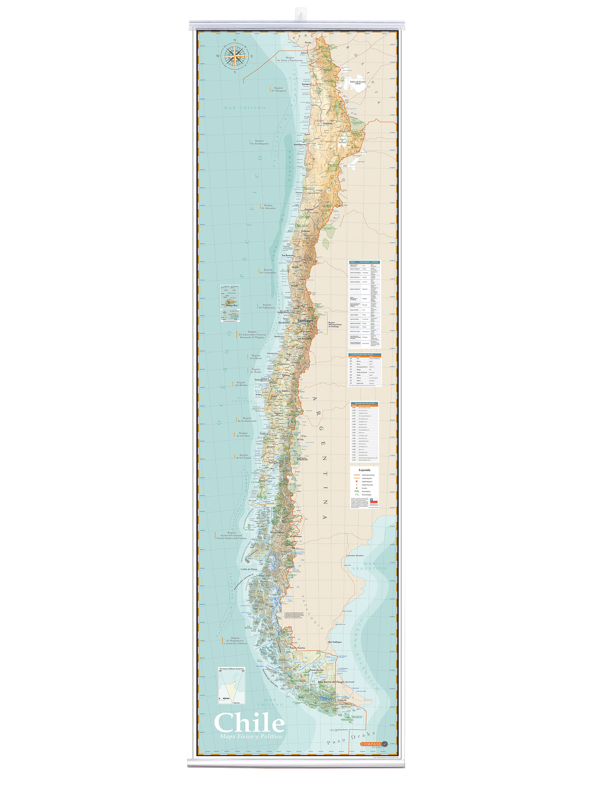 Mapa Físico de Chile actualizado 2025 — Mappin