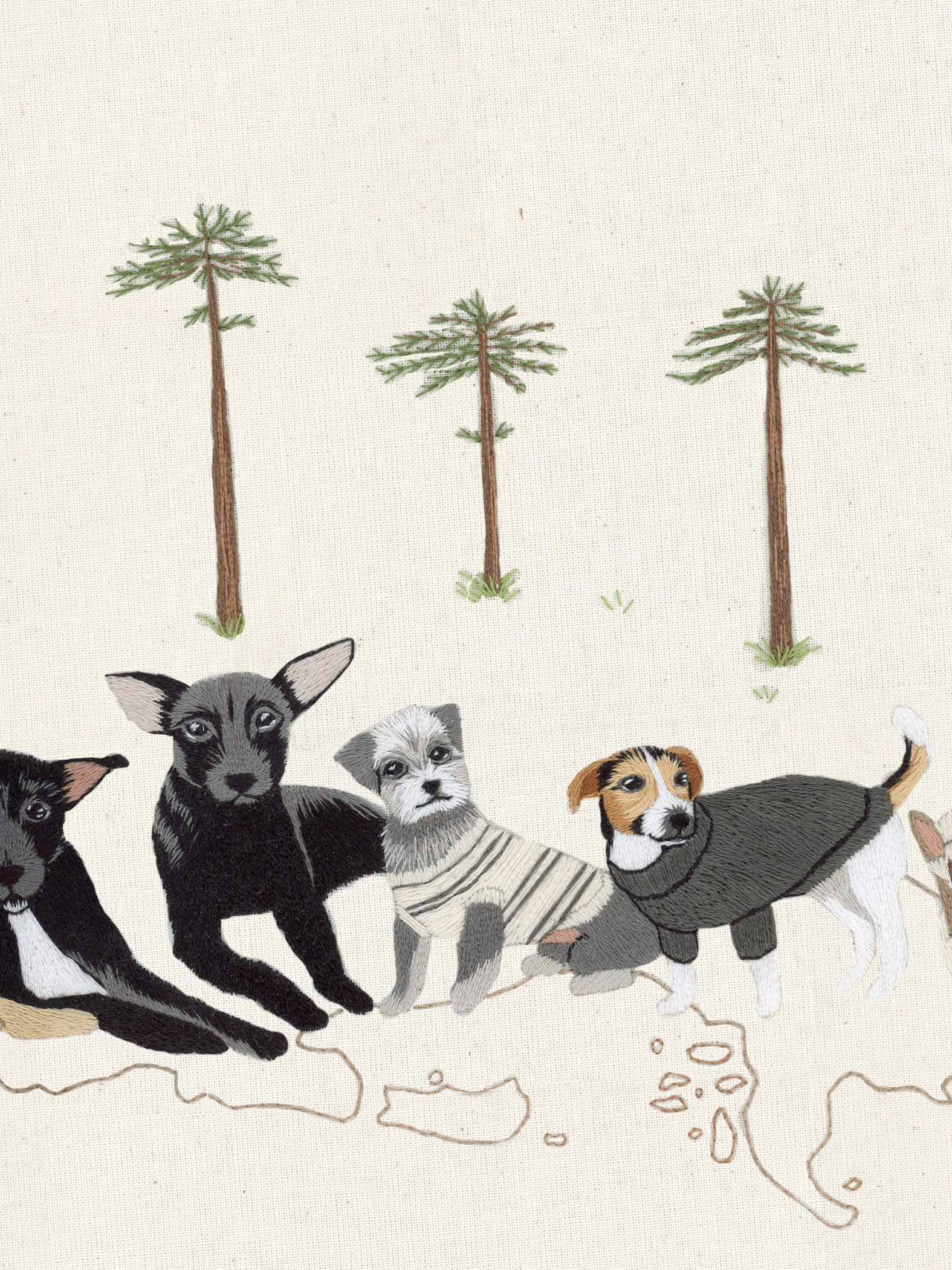 Mapa de Perritos Bordados de Chile - Lámina — Mappin