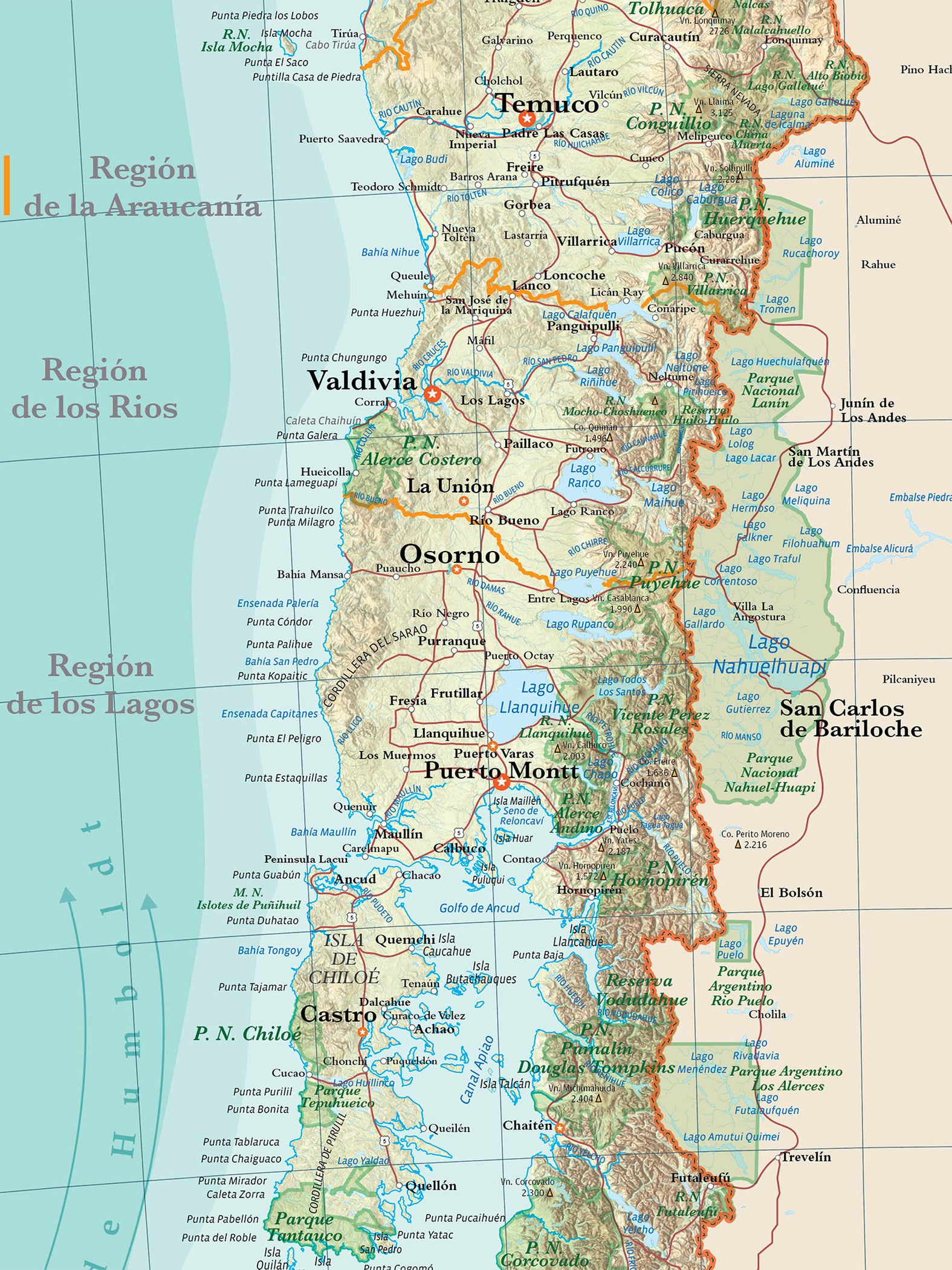 Mapa Físico de Chile actualizado 2025 — Mappin