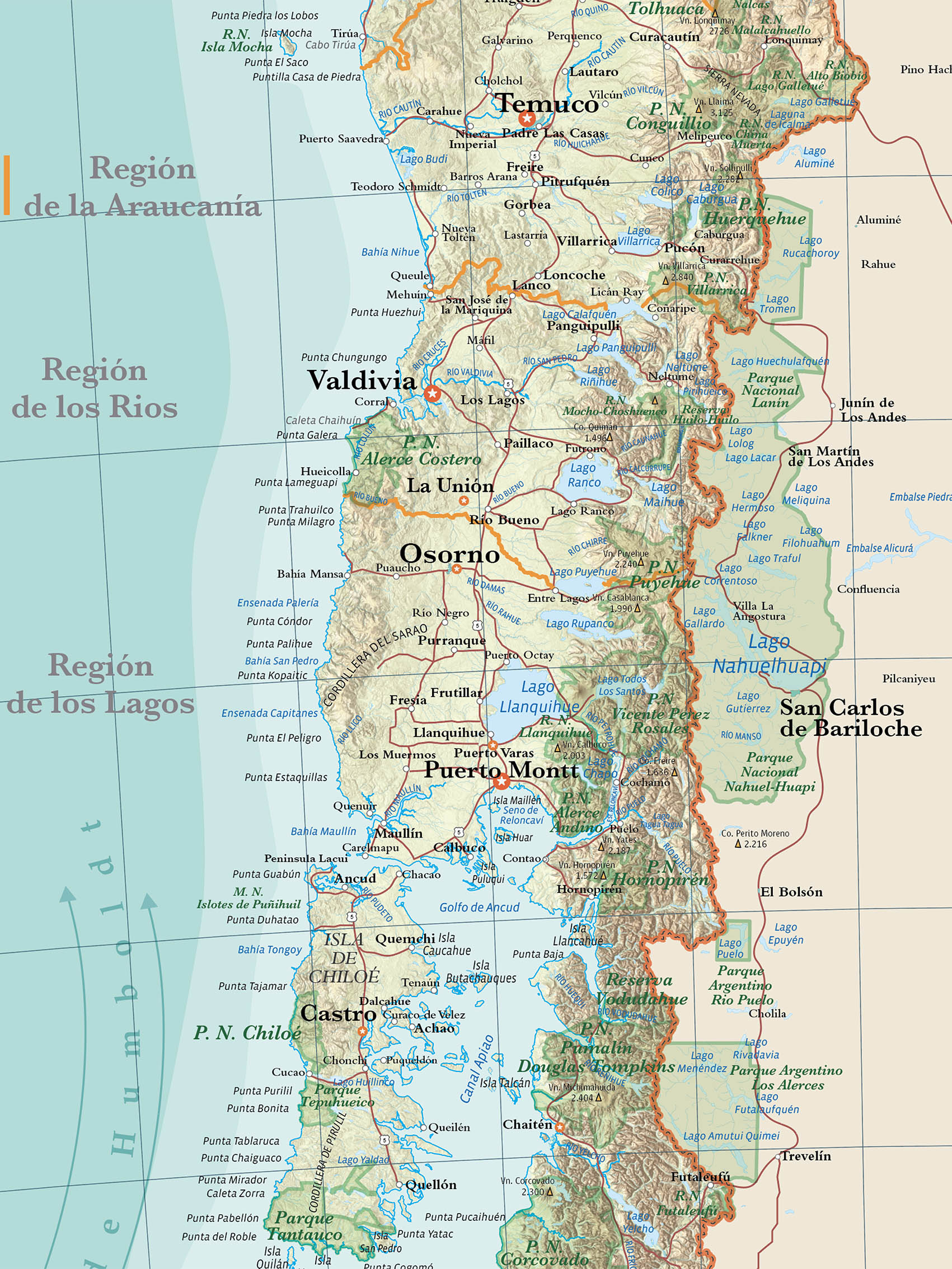Mapa Físico de Chile actualizado 2025 — Mappin