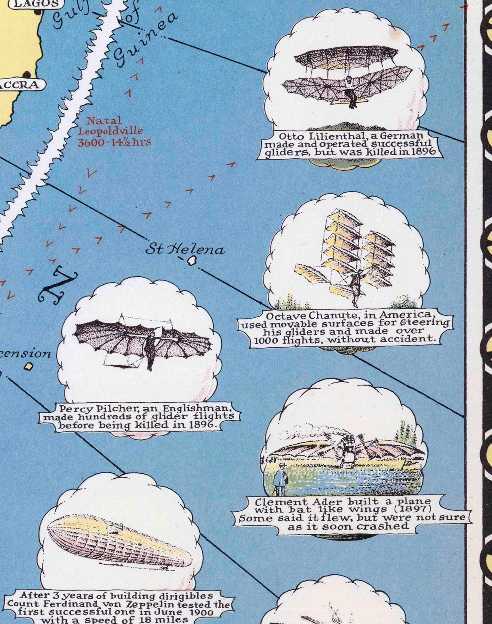 Mapa de la Historia de la Aviación - Lámina — Mappin
