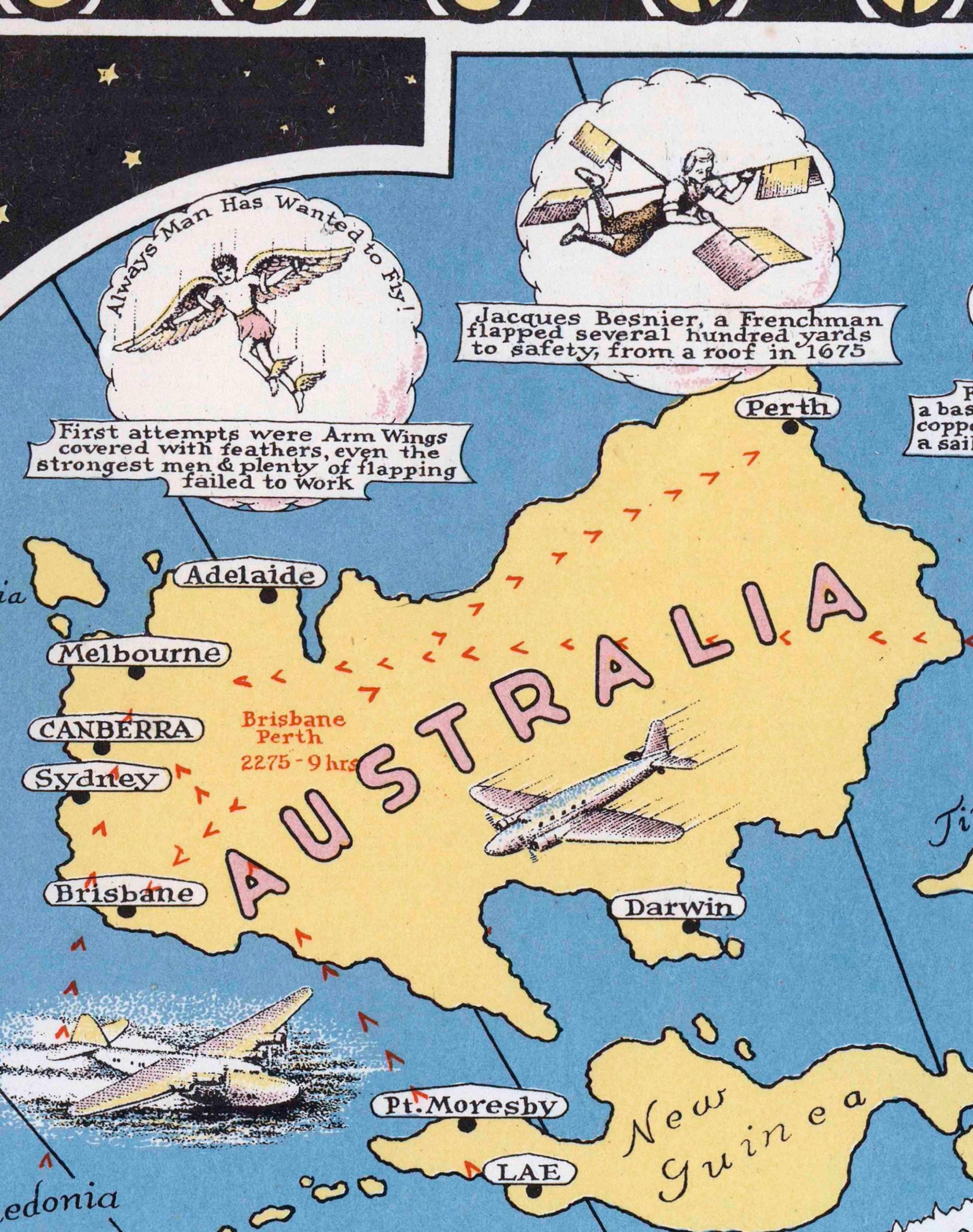 Mapa de la Historia de la Aviación - Lámina — Mappin