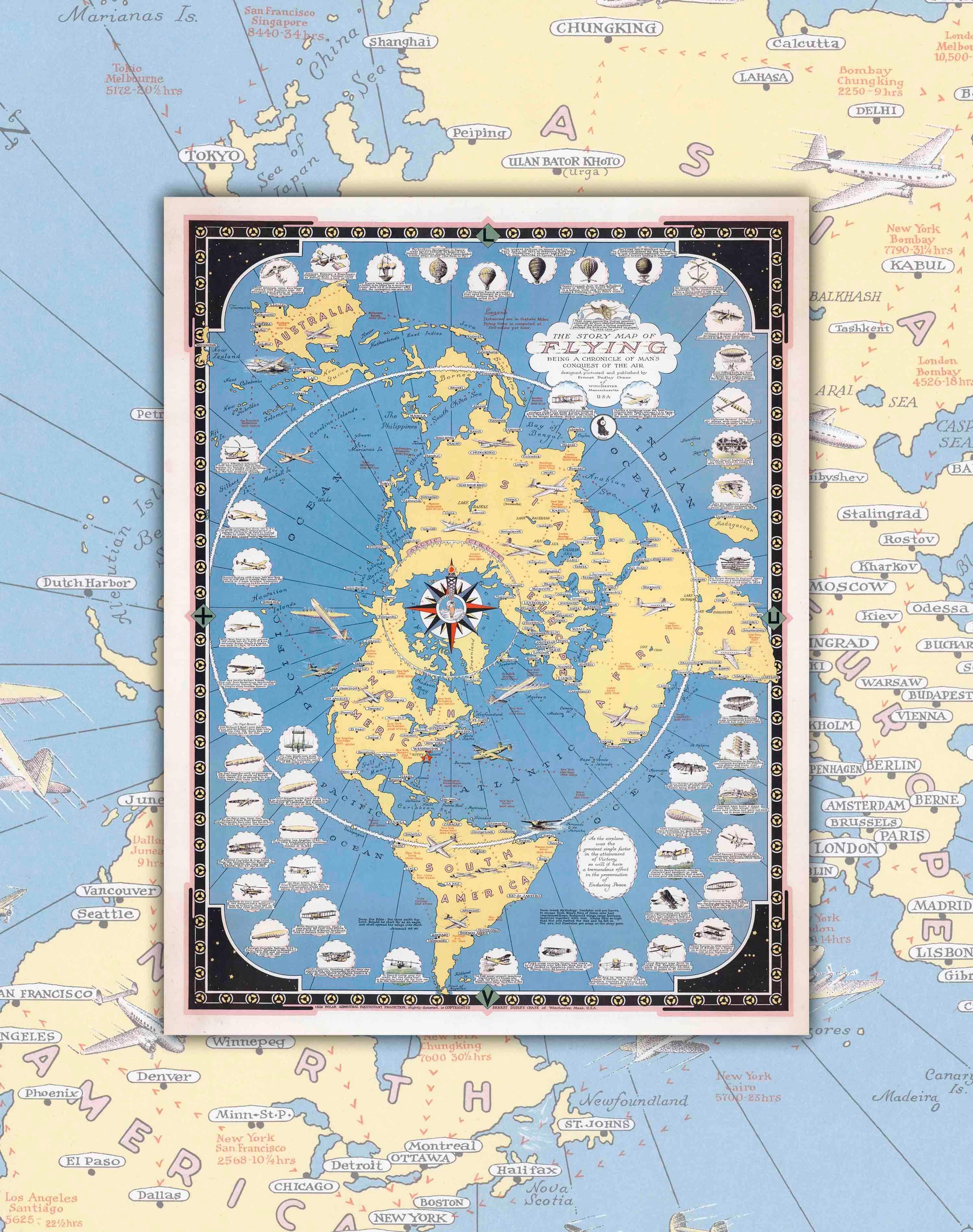 Mapa de la Historia de la Aviación - Lámina — Mappin