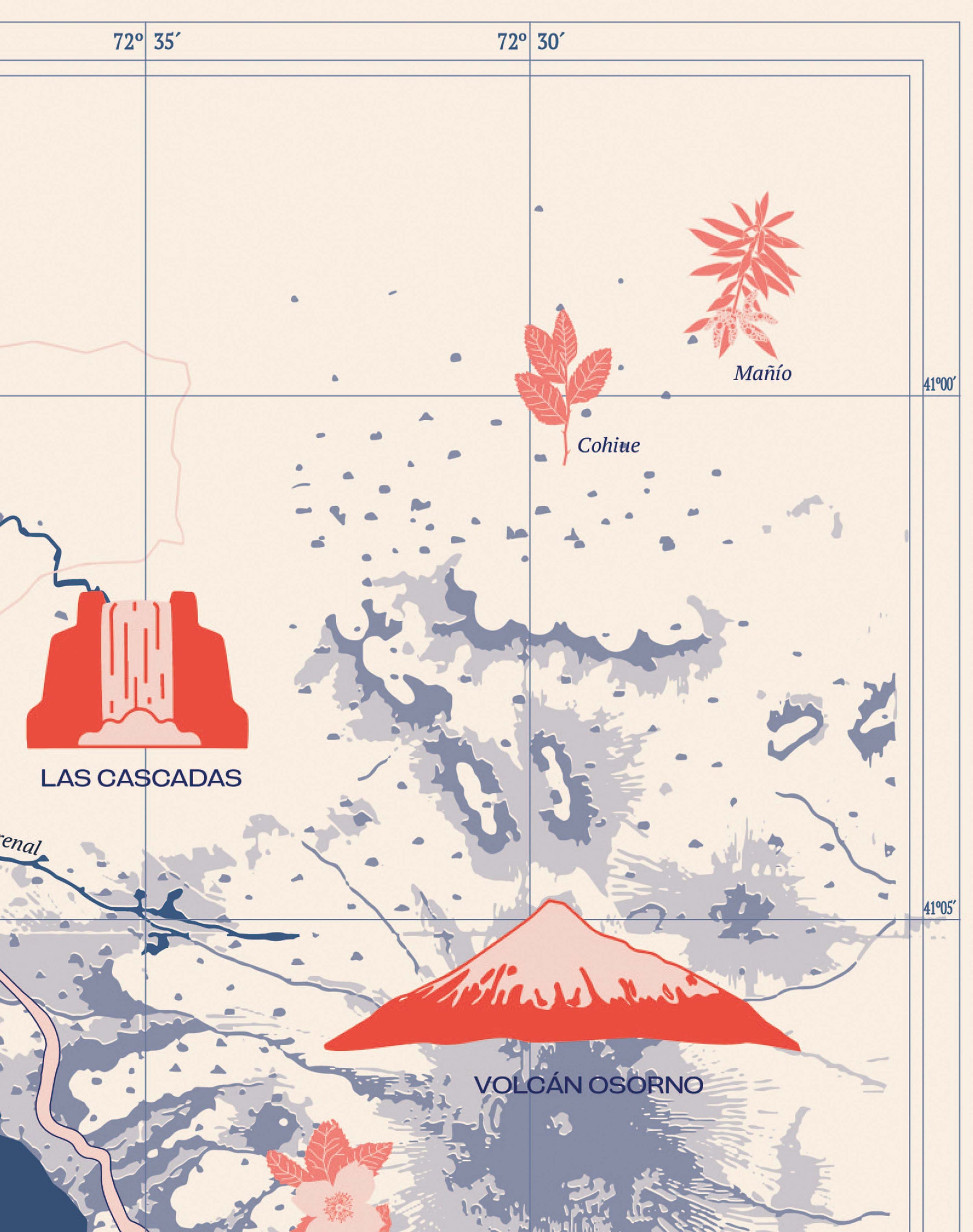 Mapa Ilustrado Lago Llanquihue - Lámina — Mappin
