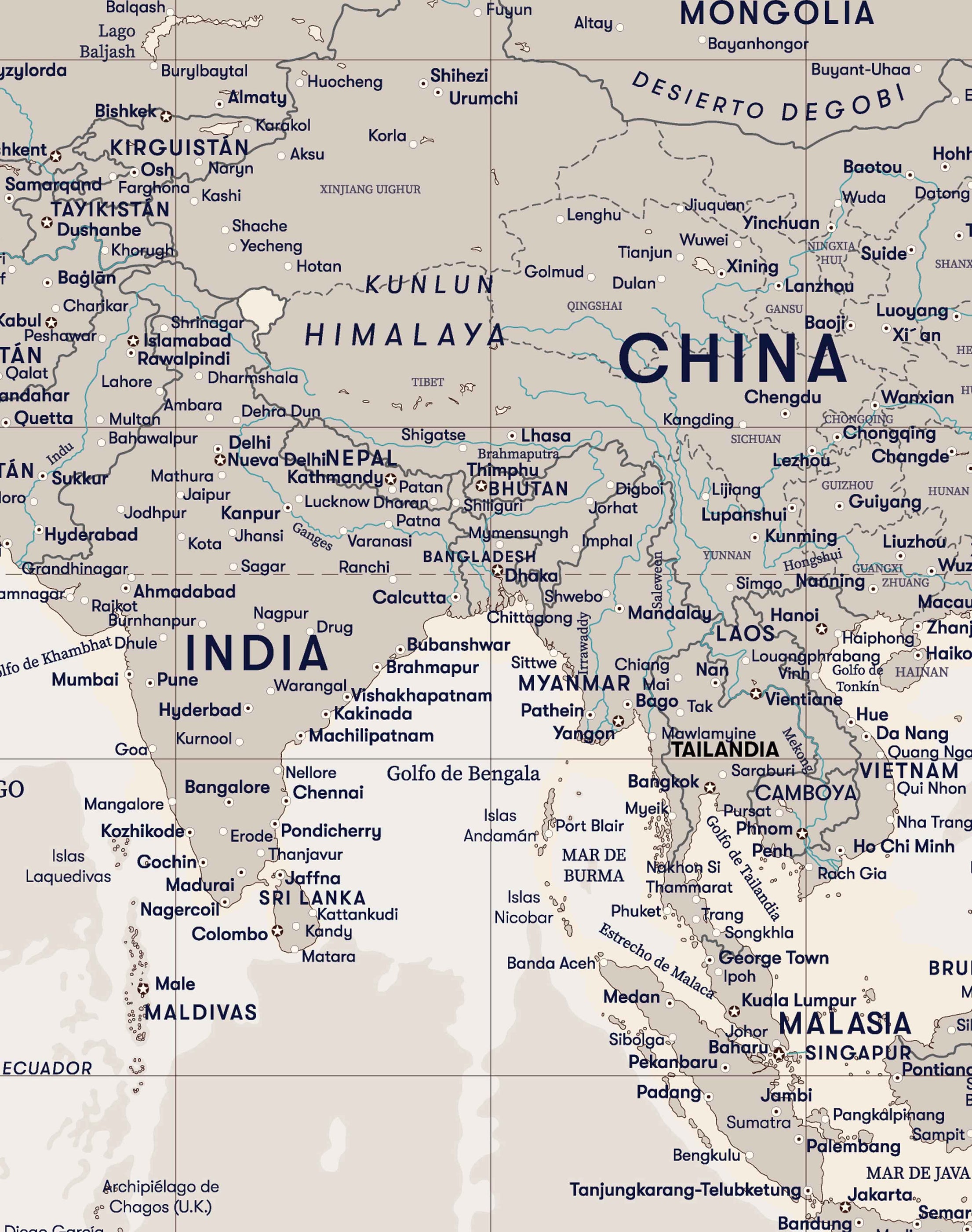 Mapa del Mundo Actualizado (disposición tradicional) - Lámina — Mappin