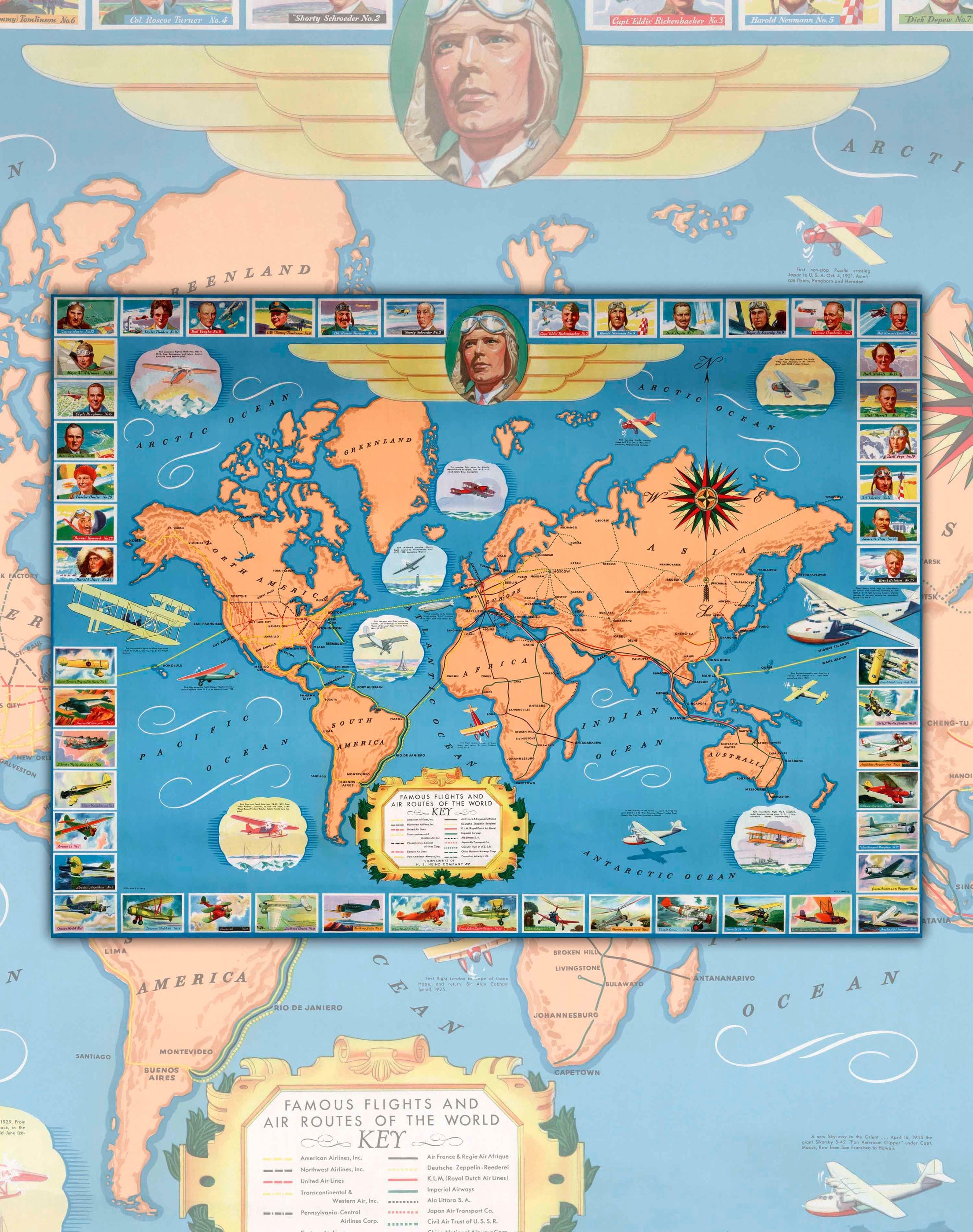 Mapa de la Aviación Mundial - Lámina — Mappin
