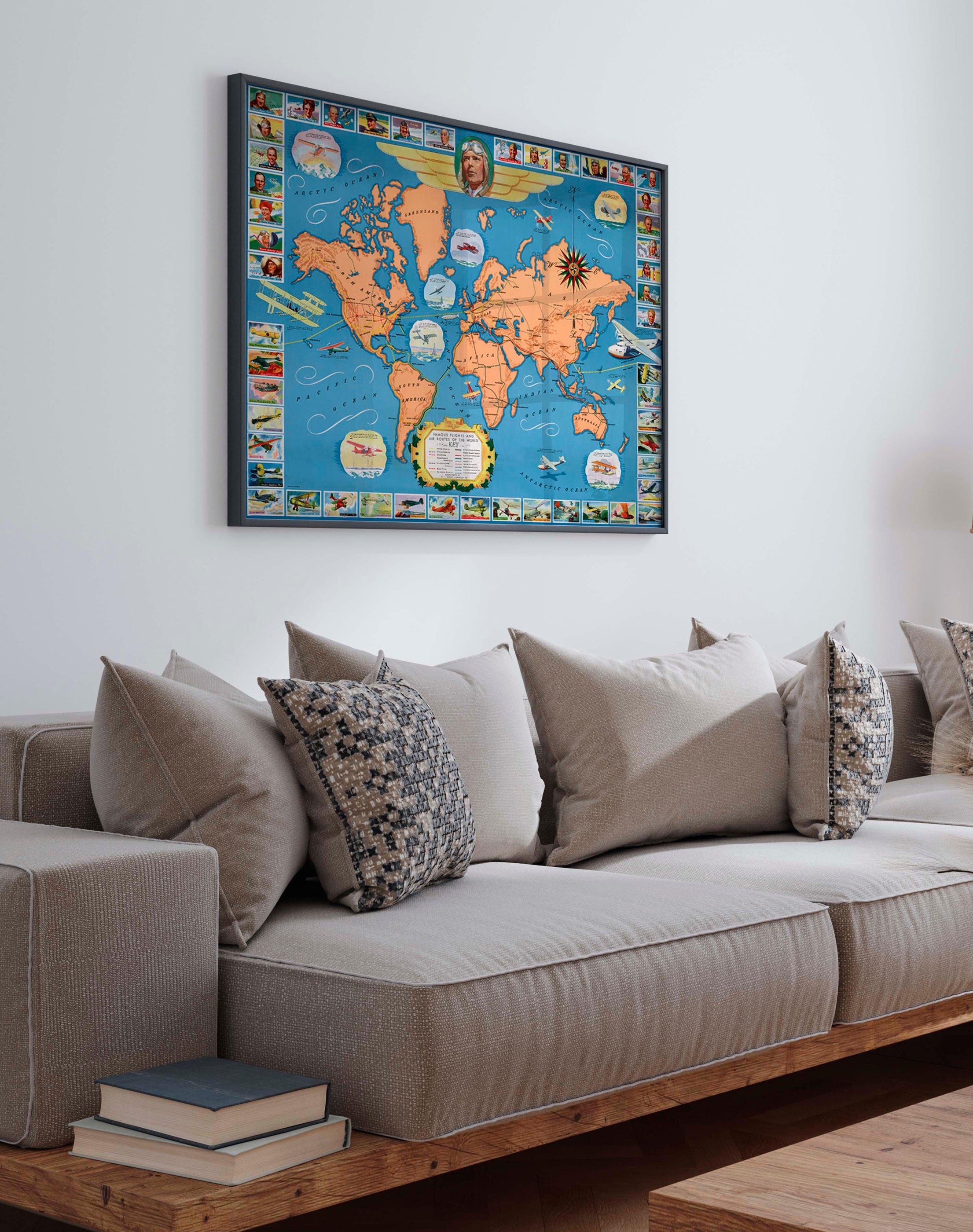 Mapa de la Aviación Mundial - Lámina — Mappin