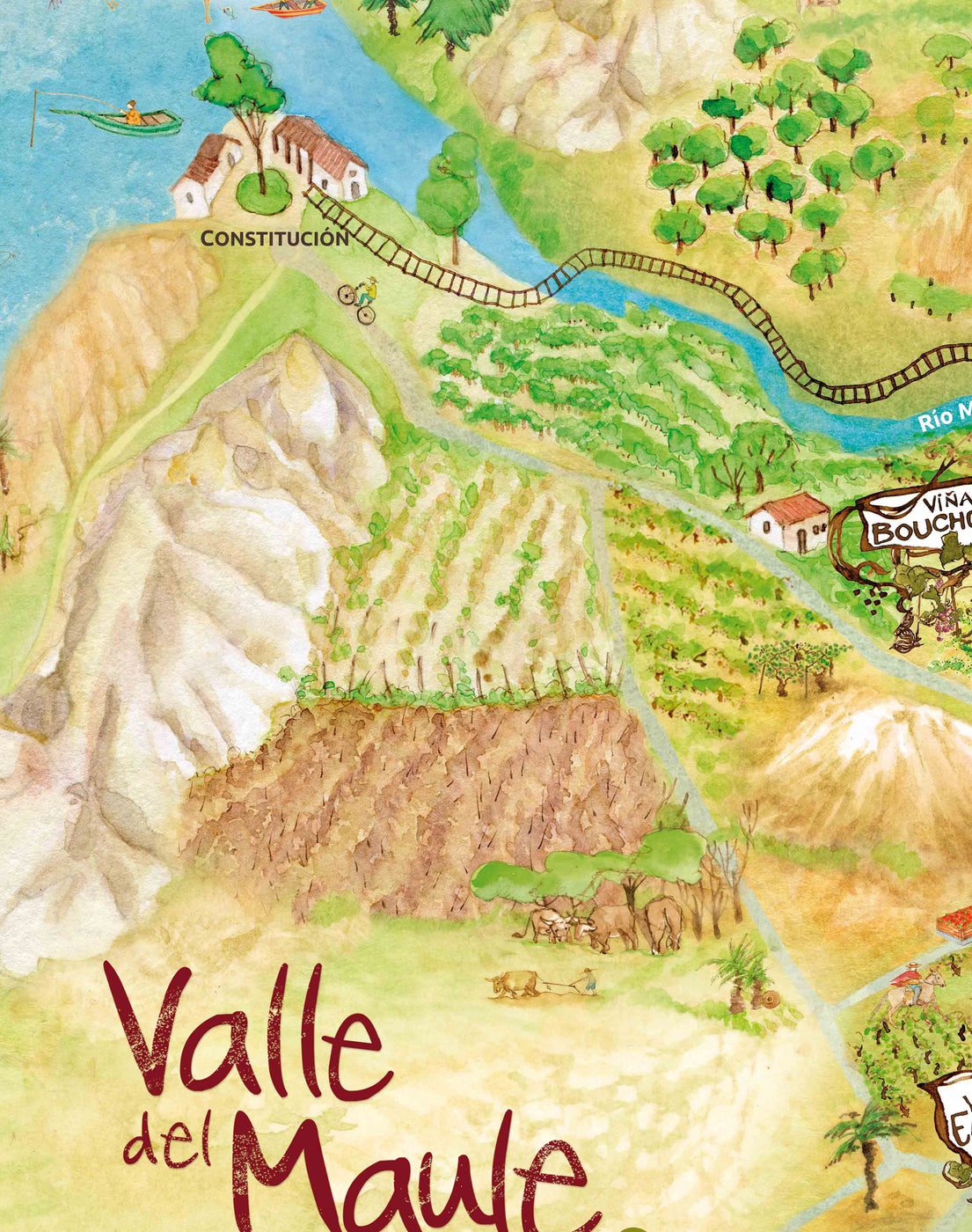 Mapa ilustrado del Valle del Maule - Lámina — Mappin