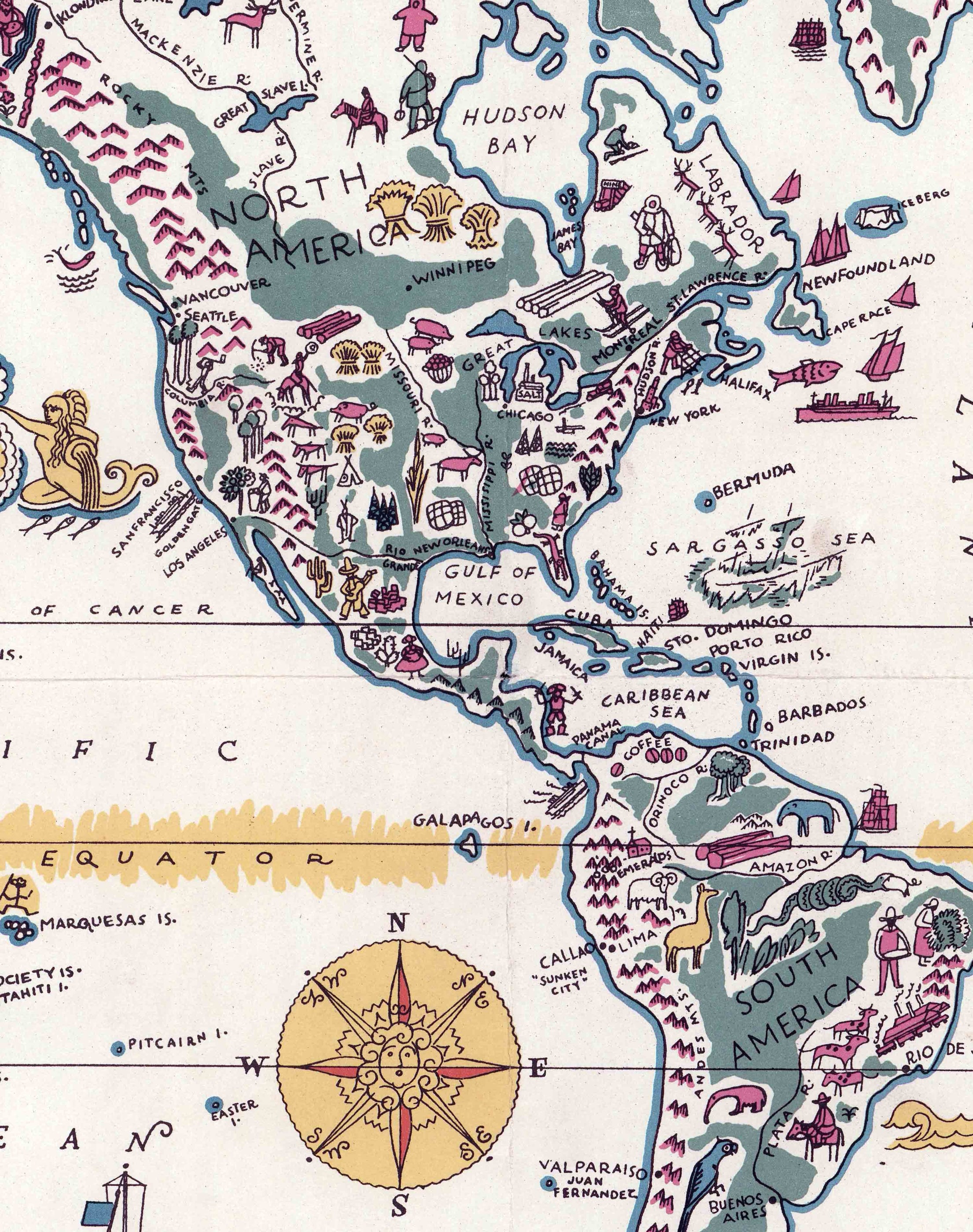 Mapa Pictórico del Mundo de 1933 - Lámina — Mappin