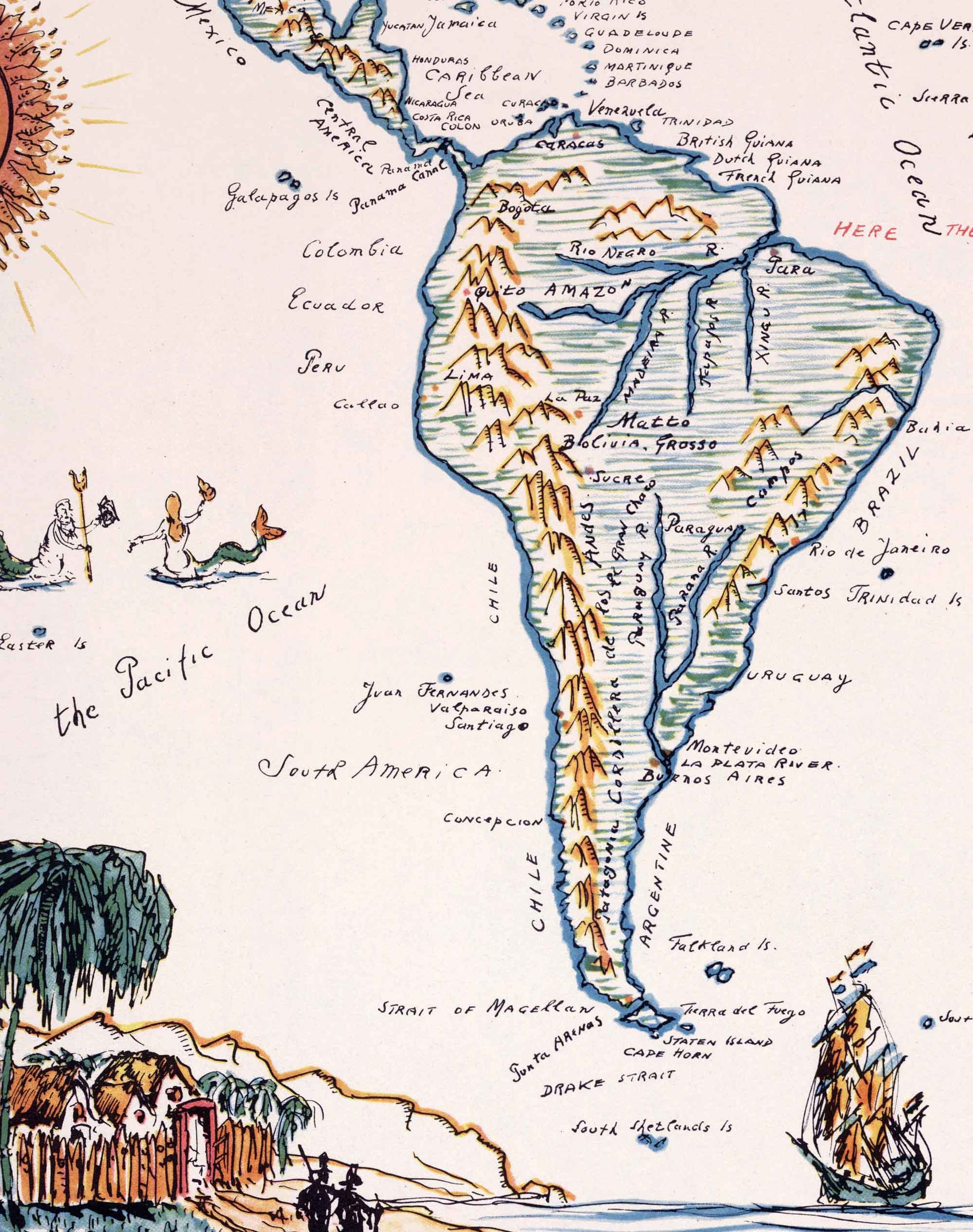 Mapa Pictórico del Mundo de 1932 - Lámina — Mappin