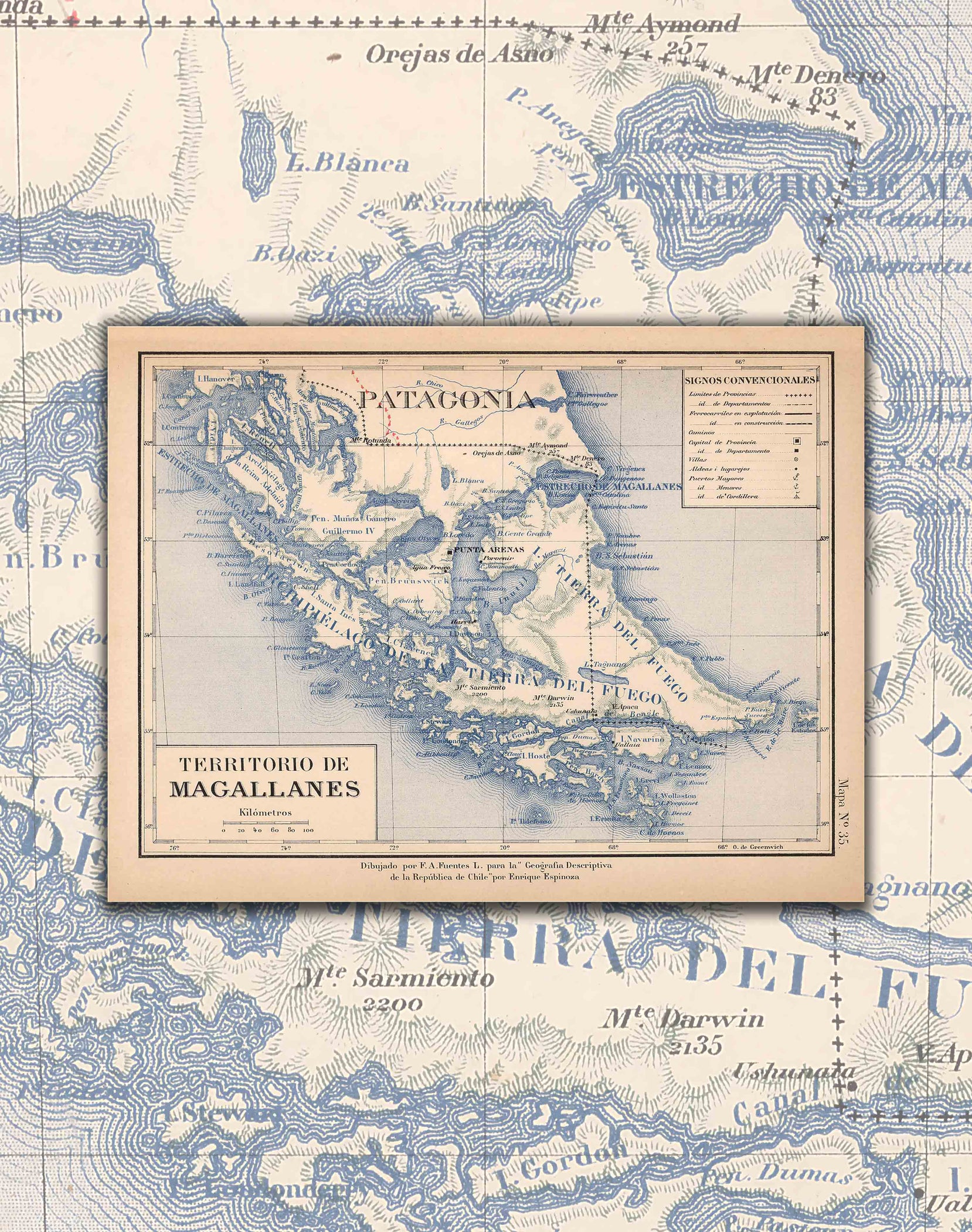 Mapa de la Patagonia de 1903 - Lámina — Mappin
