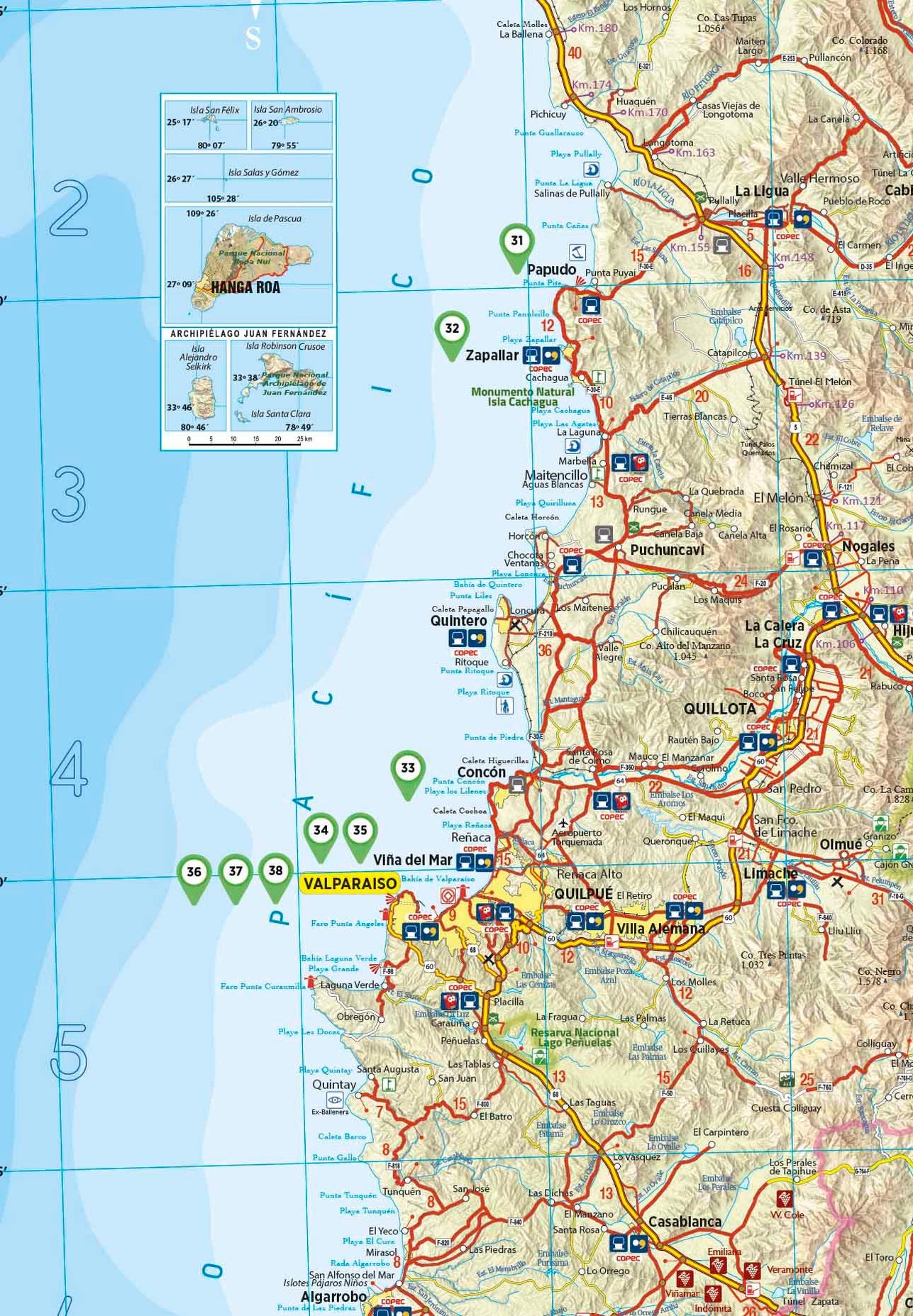 Zona Central - Mapa Turístico Chiletur — Mappin