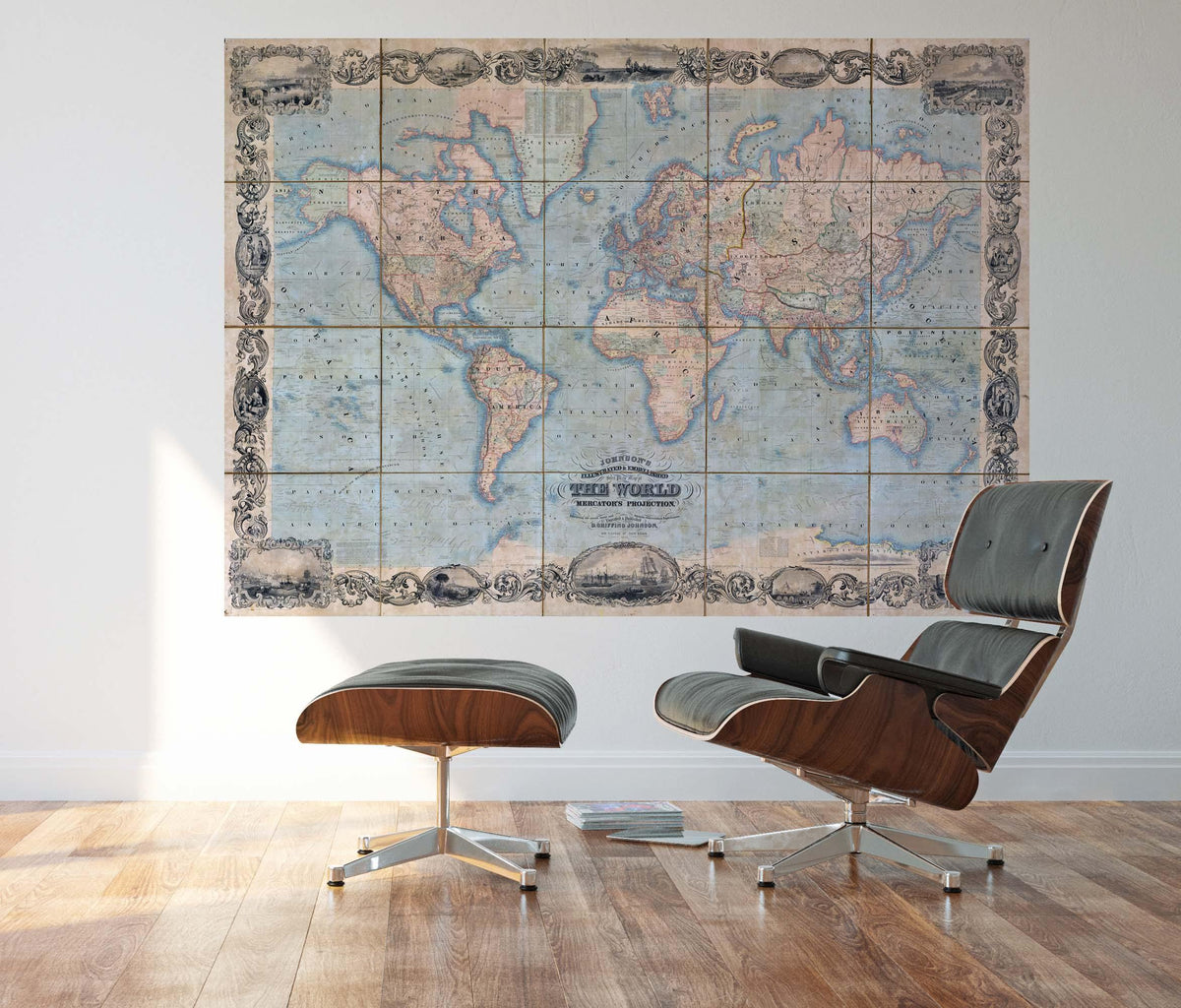 World Map 1847 - Deco Mural – Mappin