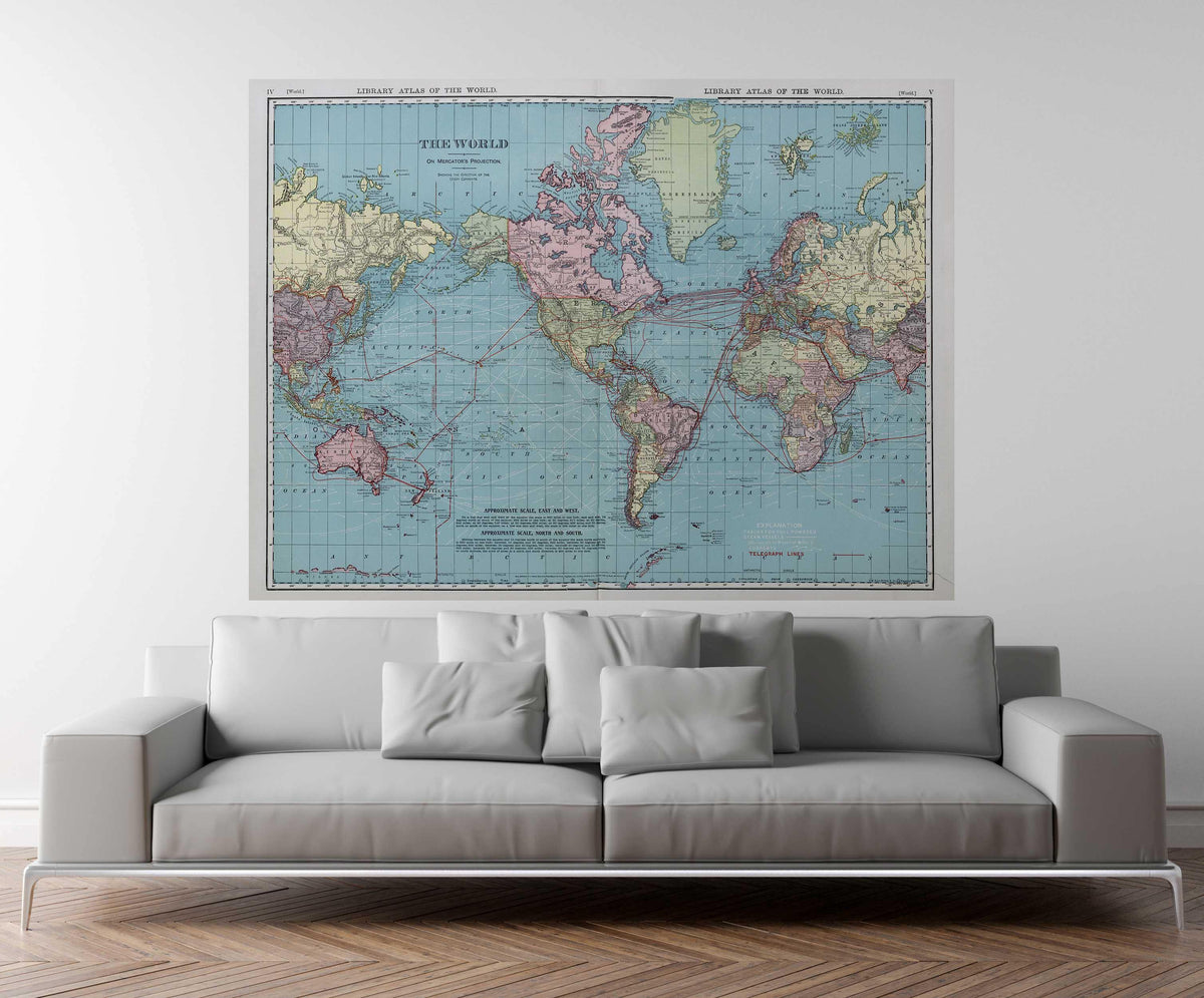 World Map 1912 - Deco Mural – Mappin