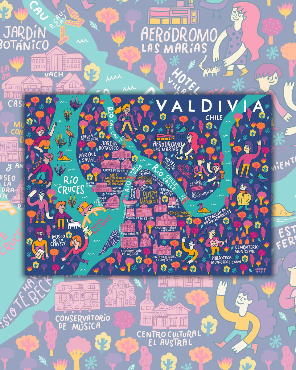 Mapa de Valdivia Ilustrado - Lámina – Mappin