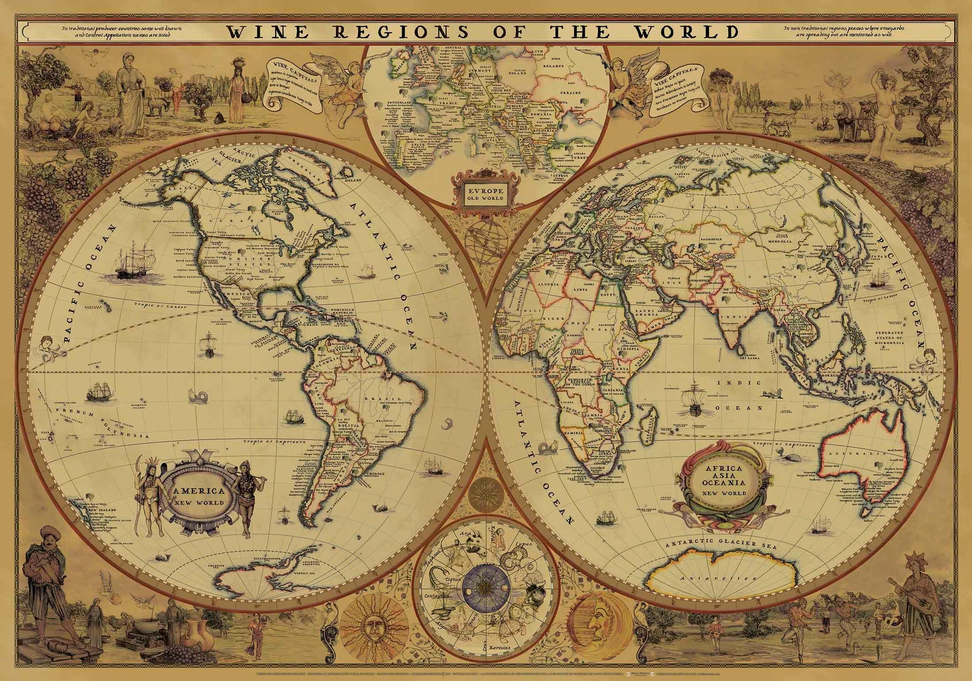 Mapa Mundi Atlas del Vino - Lámina — Mappin