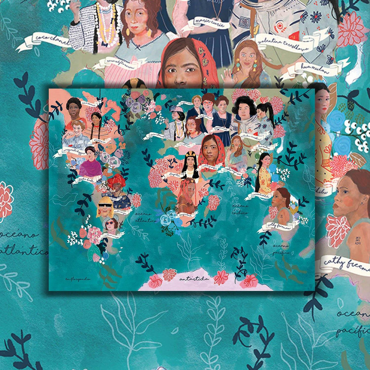 Mapa de Mujeres Influyentes del Mundo - Lámina — Mappin