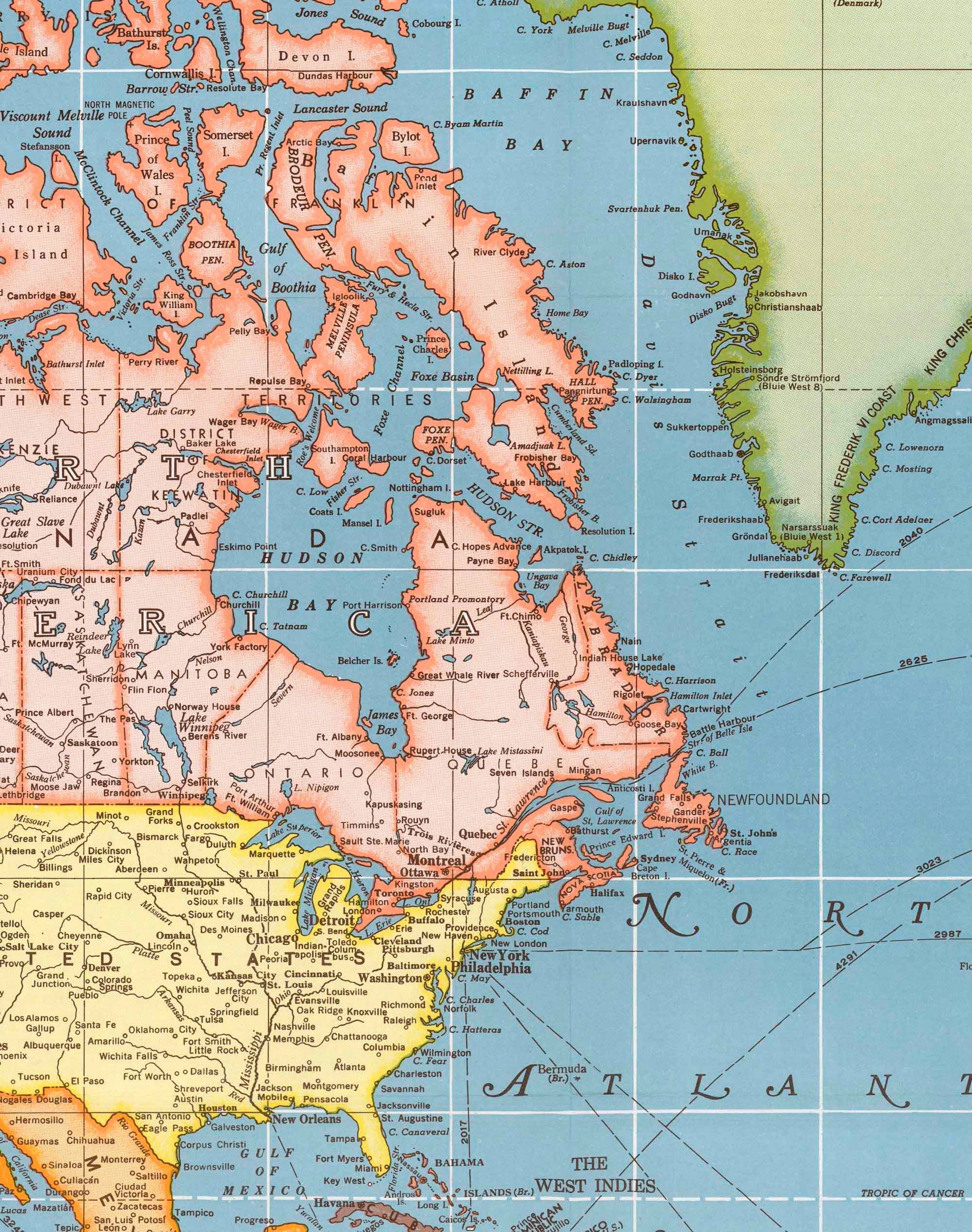 Mapa del Mundo 1957 Hammond - Lámina — Mappin