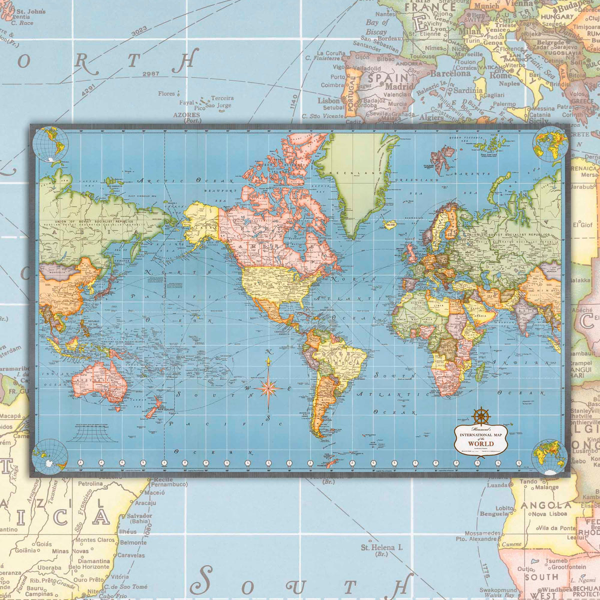 Mapa del Mundo 1957 Hammond - Lámina — Mappin