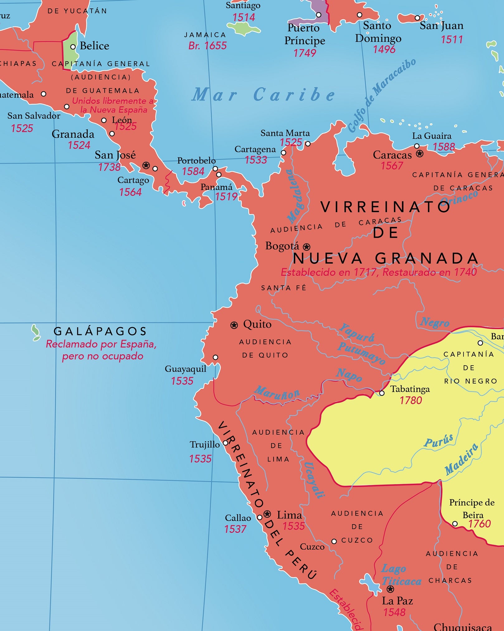 Mapa de América en 1790 - Lámina — Mappin