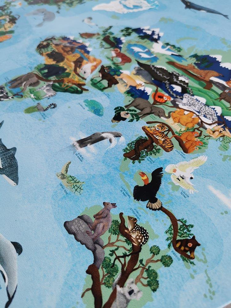 Endangered Animals Map - Children's Table — Mappin