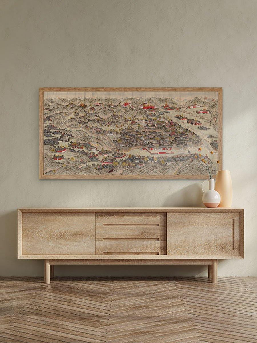 Mapa ilustrado del Palacio Rehe (Chengdé), China - Lámina — Mappin