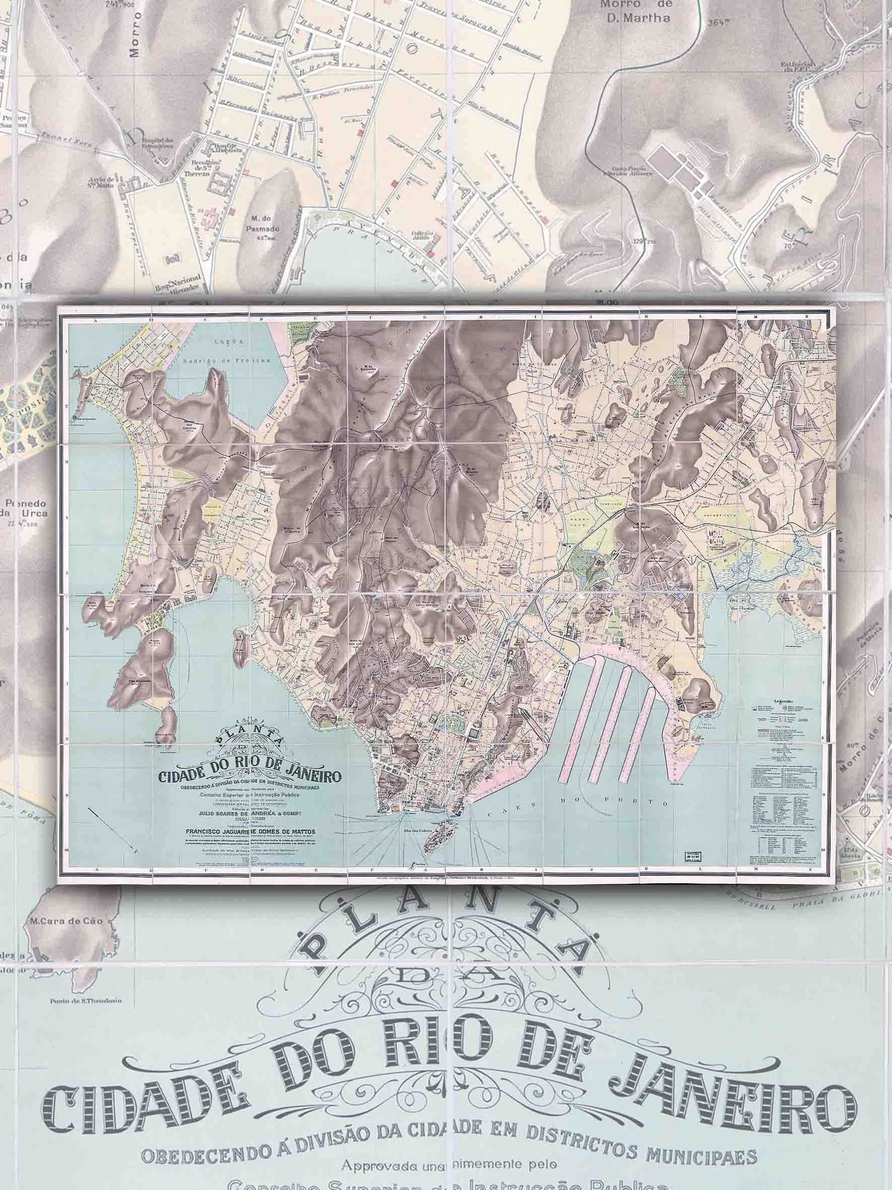 Mapa de Rio de Janeiro antiguo - Lámina — Mappin