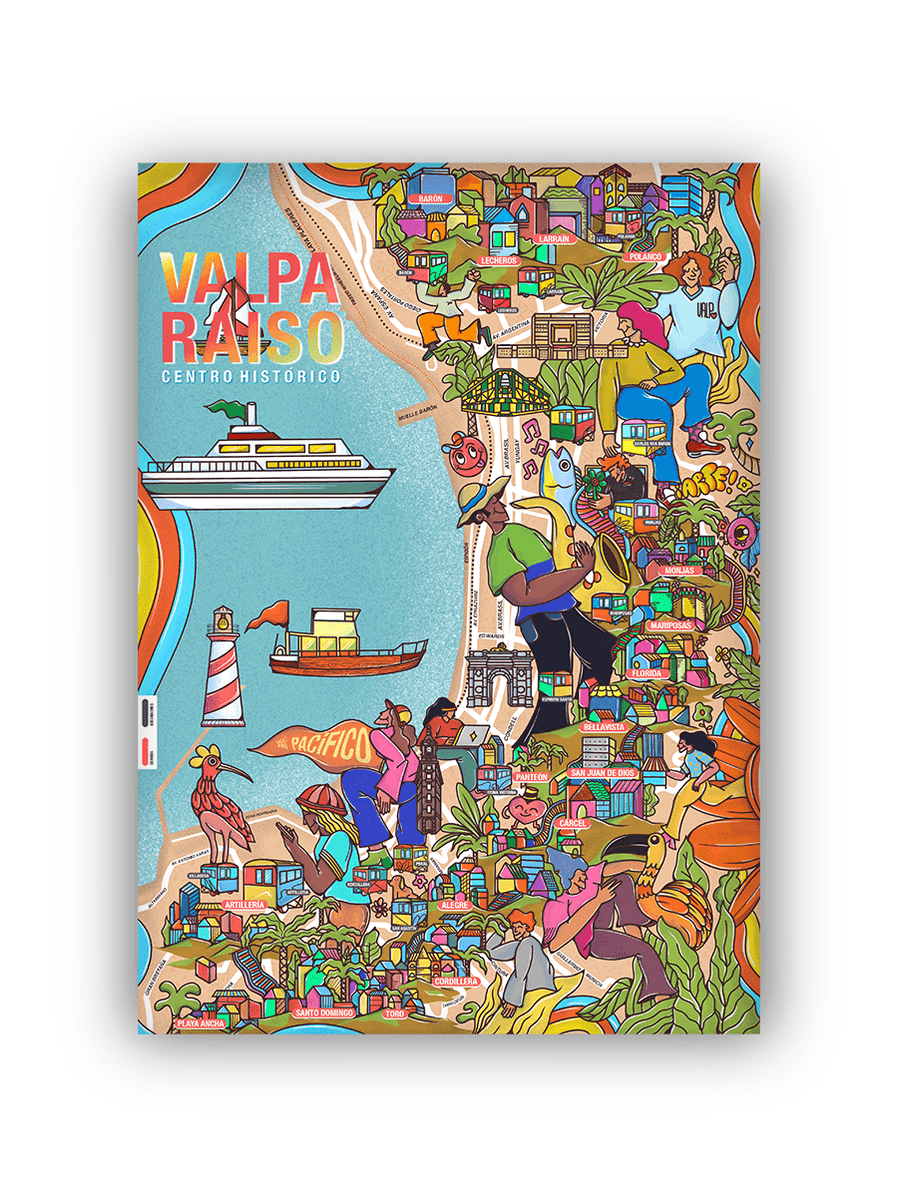 Mapa de Valparaíso Ilustrado - Lámina — Mappin