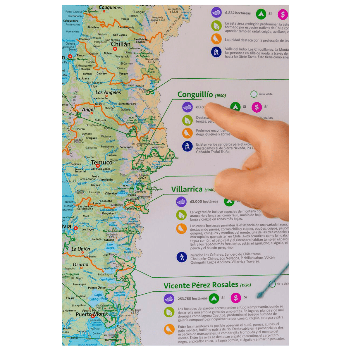 Map of National Parks of Chile - Sheet with Strips – Mappin