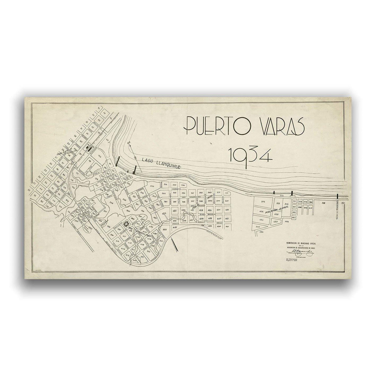Plano de Puerto Varas en 1934 - Lámina — Mappin